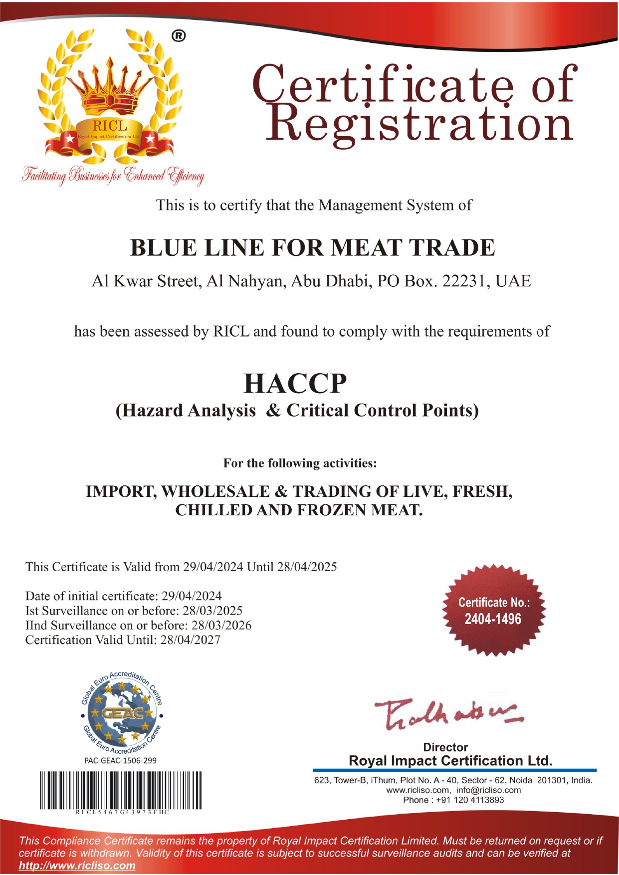 Blue Line Meat Trading – meat trading
